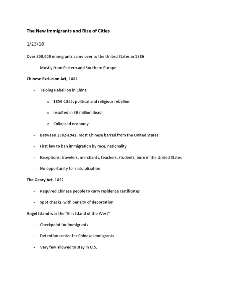 1:23:18 - The New Immigrants and Rise of Cities | PDF | The United ...