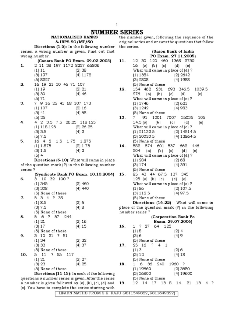 Number Series | PDF