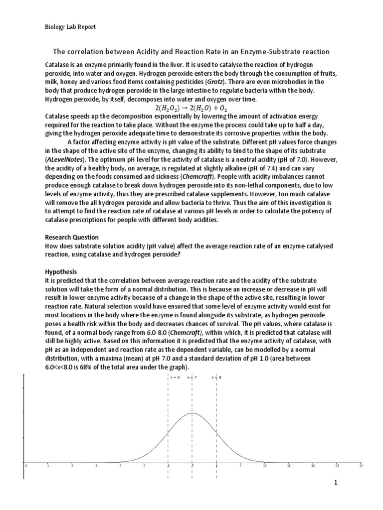 Enzyme-Substrate Reaction Lab | PDF | Catalase | Substrate (Chemistry)