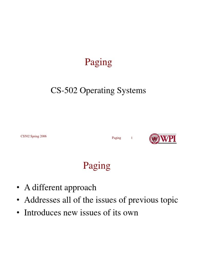 WK 4 - Paging | PDF | Cpu Cache | Computer Programming WK 4 - Paging | PDF | Cpu Cache | Computer Programming