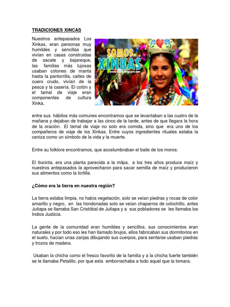 Costumbres y Tradiciones Xincas | PDF | Personas