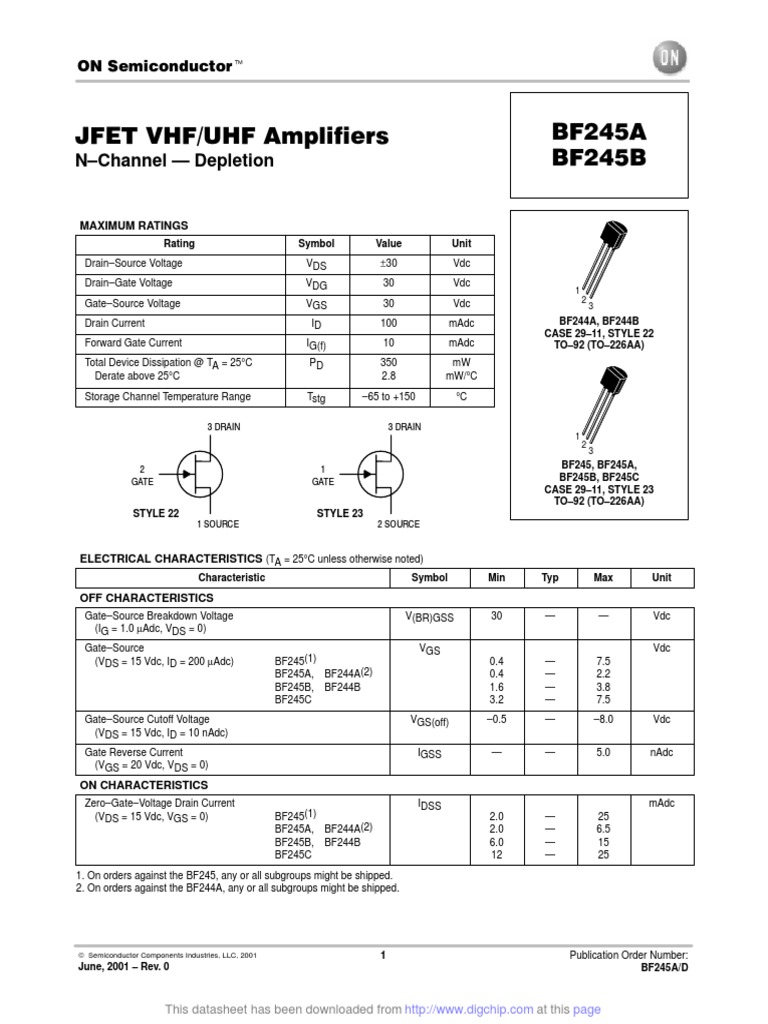 BF245A | PDF | Field Effect Transistor | Damages