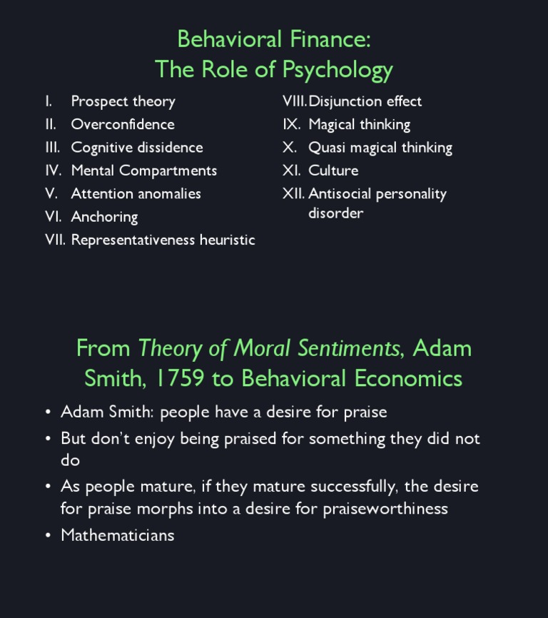 Behavioral Finance: The Role of Psychology | PDF