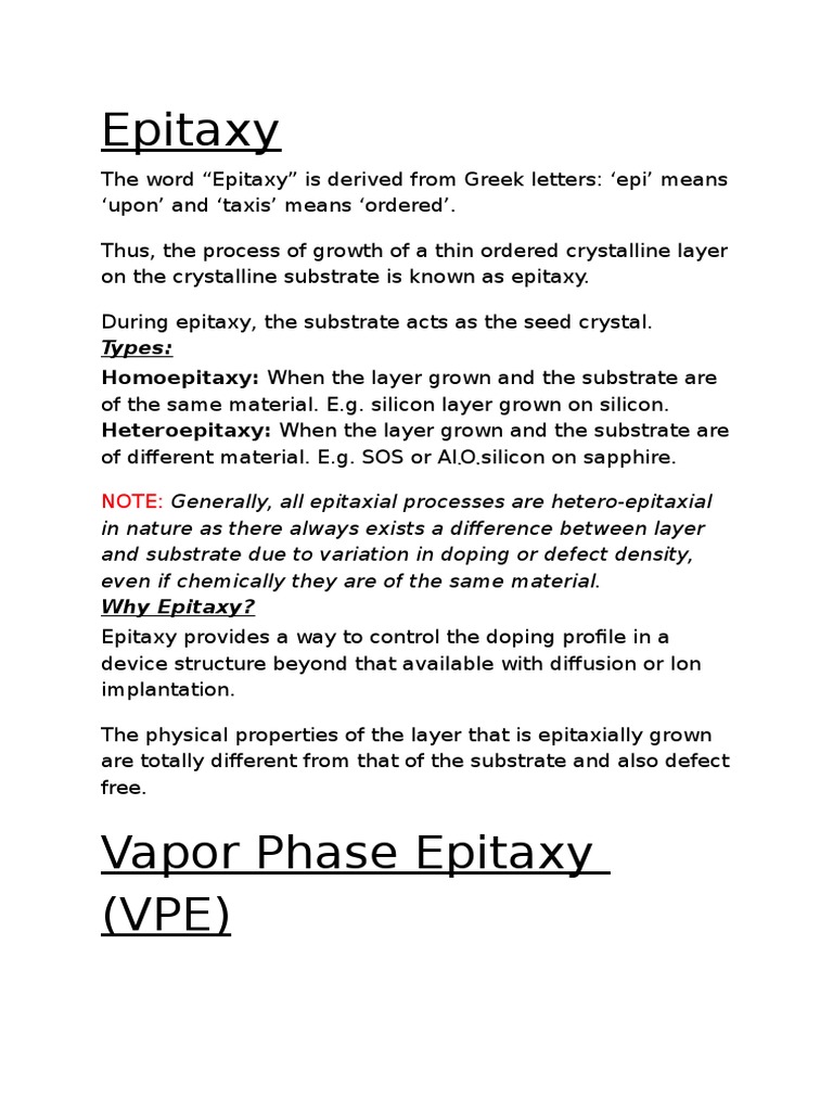 Epitaxy | PDF