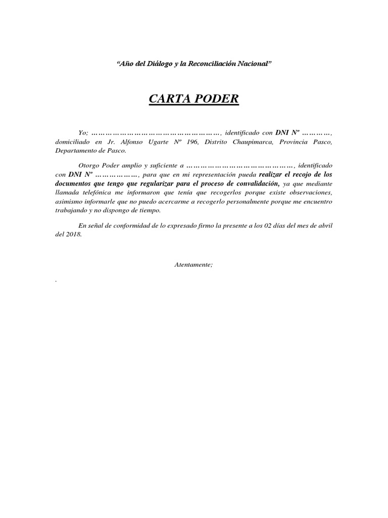 Carta Poder Modelo | PDF