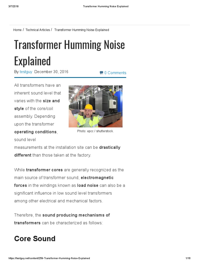 Transformer Humming Noise Explained | PDF | Transformer | Sound