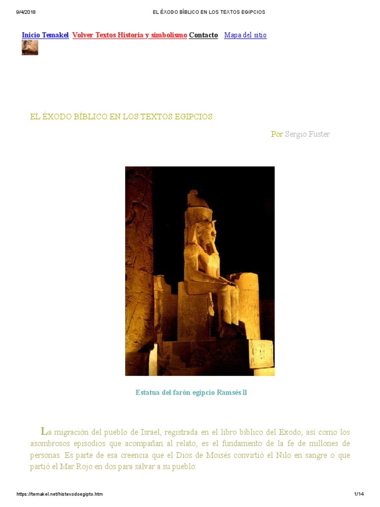 El Exodo Biblico | PDF | Libro del éxodo | Moisés