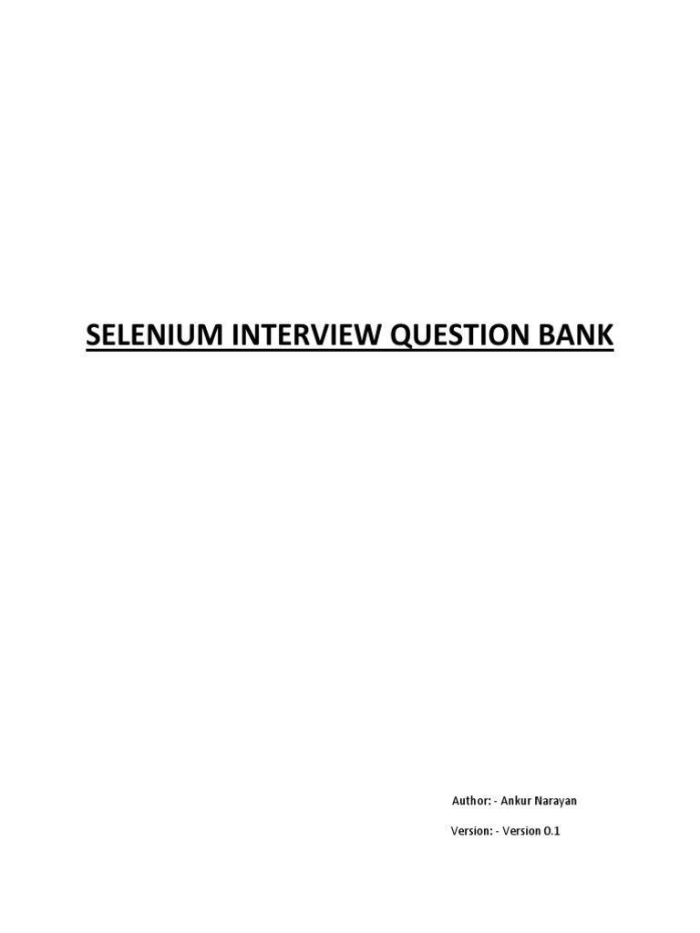 Selenium Interview Question Bank | PDF | Selenium (Software) | Html Element Selenium Interview Question Bank | PDF | Selenium (Software) | Html Element