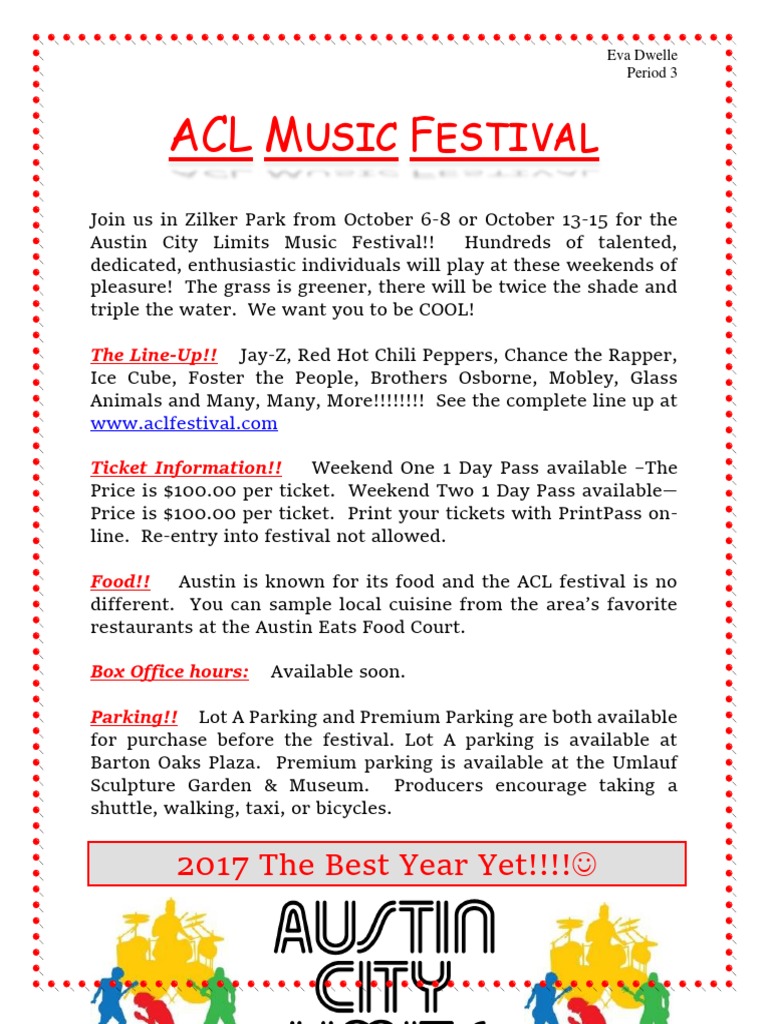 ACL Music Festival 2023 Details | PDF