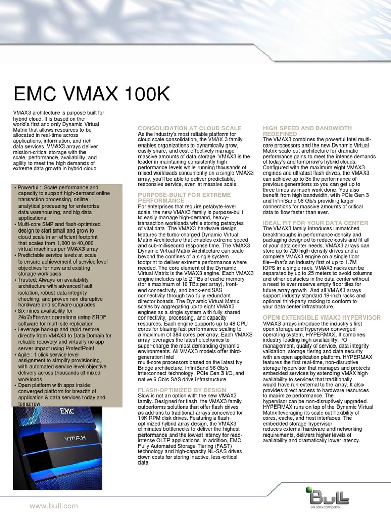 Emc Vmax 100k | PDF | Scalability | Multi Core Processor