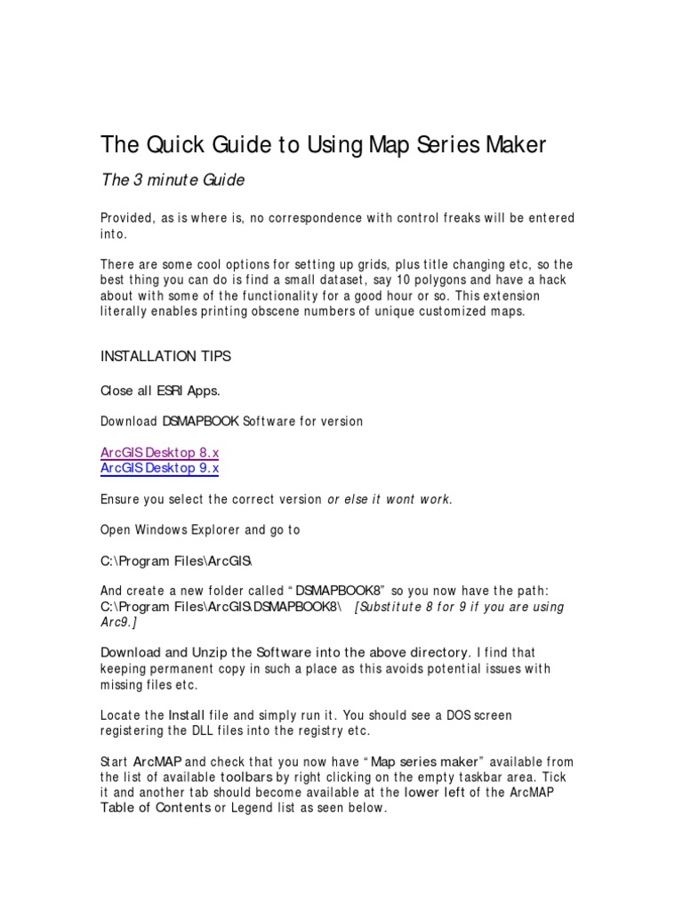 Quick Guide To Map Series Maker | PDF | Arc Gis | System Software