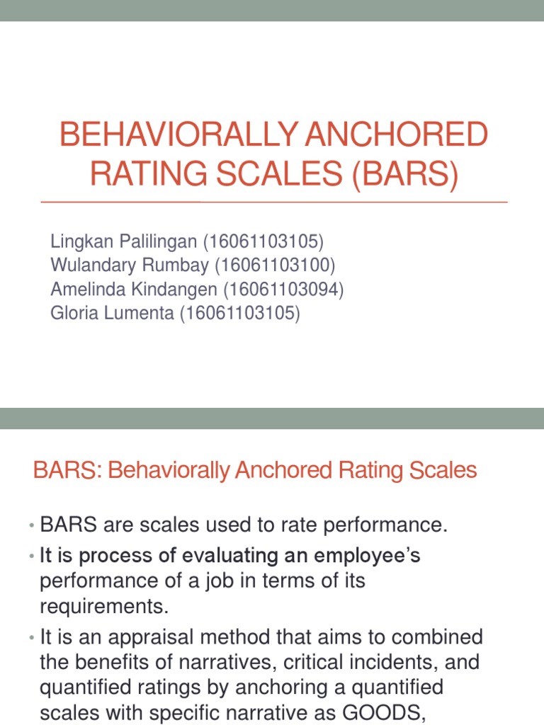 Behaviorally Anchored Rating Scales | PDF