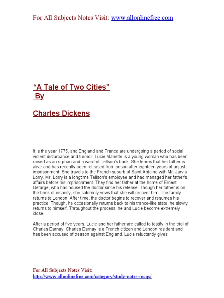 A Tale of Two City | PDF | A Tale Of Two Cities