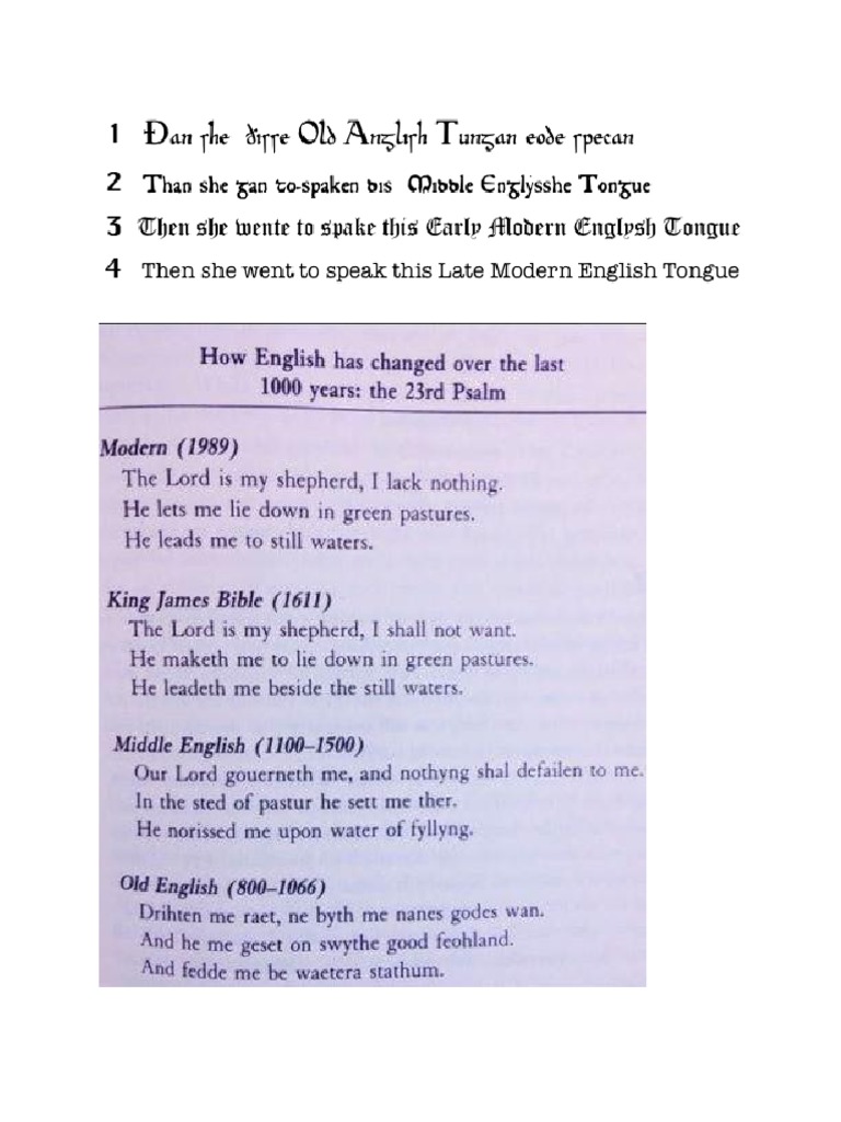 Old Middle Modern English Exercise | PDF
