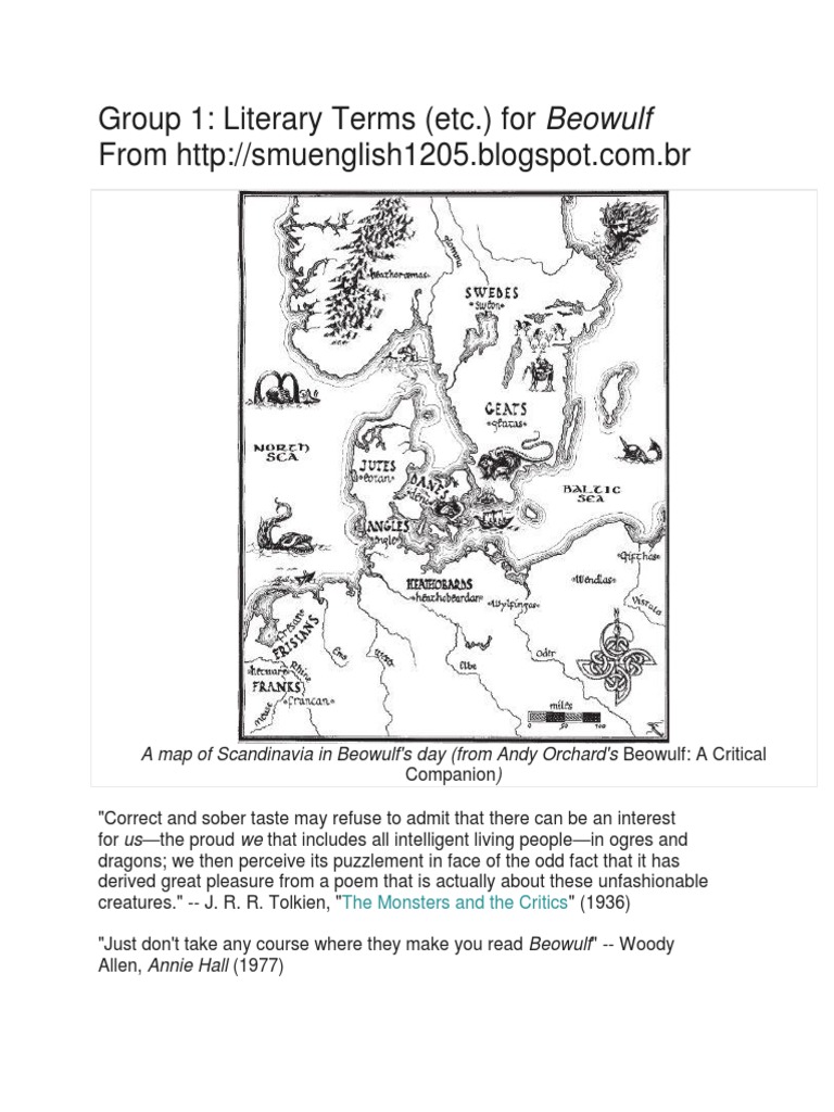Group 1: Literary Terms (Etc.) For Beowulf | PDF | Beowulf | Poetry