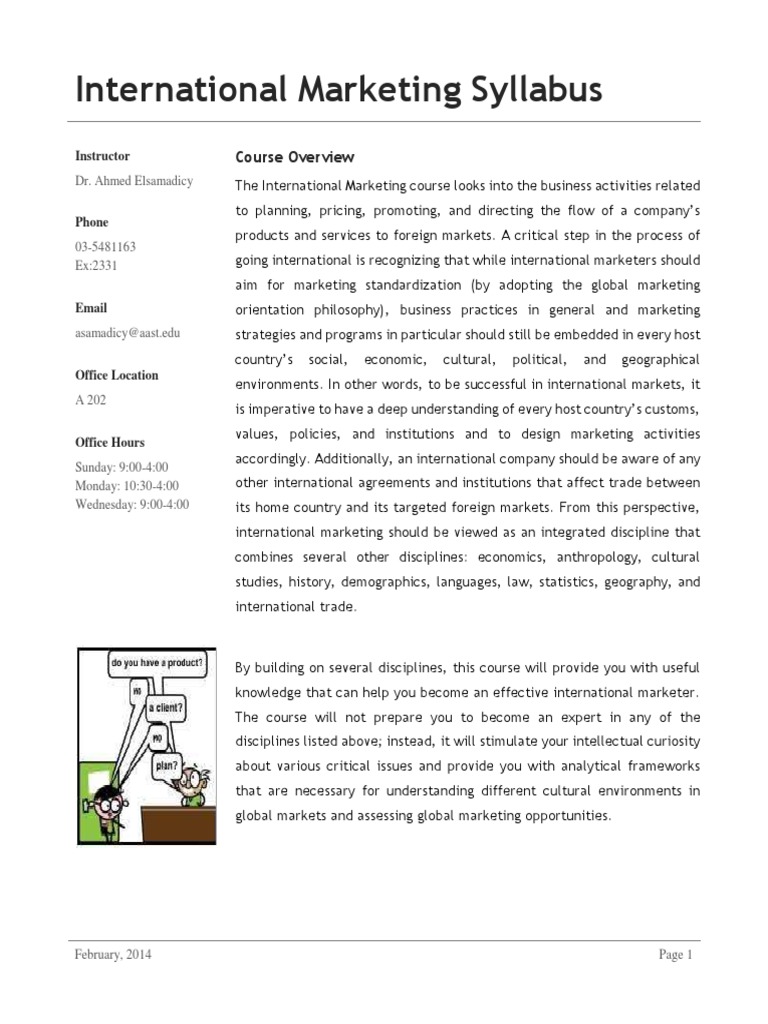 course outline.International Marketing. (2).pdf | Marketing | Market ...