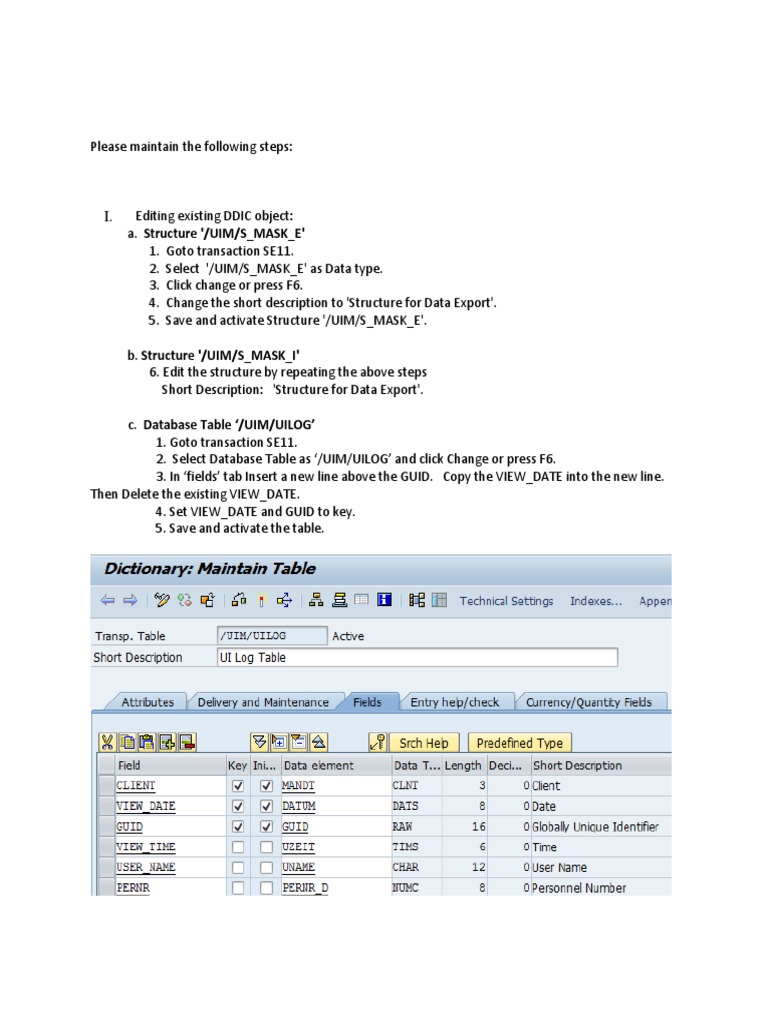 DDIC Object Creation and Editing Guide | PDF | Subroutine | Database ...