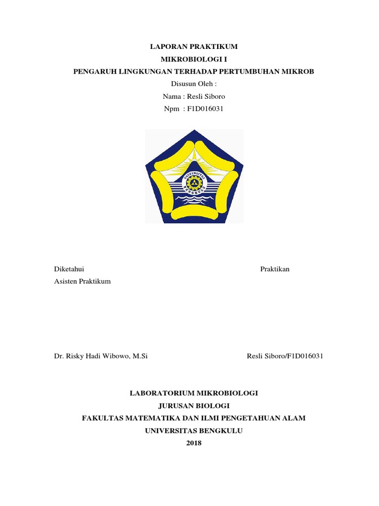 Lap Prak Mikrob Pengaruh Lingkungan Terhadappertumbuhan Mikrob | PDF