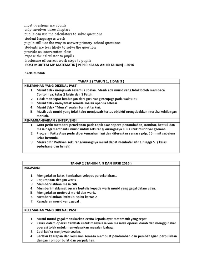 Post Mortem MP Matematik | PDF
