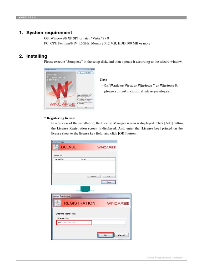 WINCAPS3 Setup en PDF | PDF