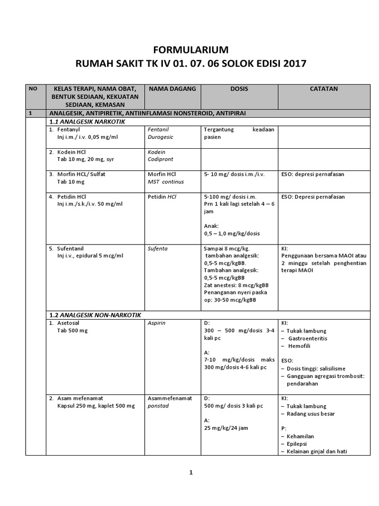 Formularium 2016 Jadi, Rev 1 | PDF