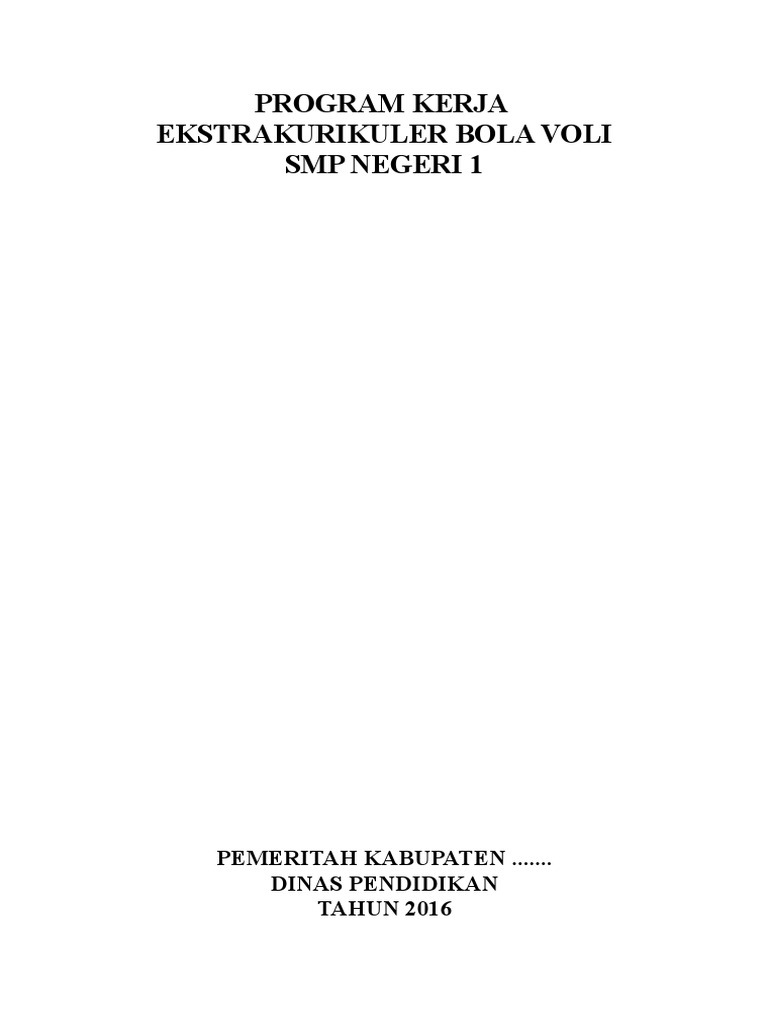 Contoh Program Kerja Ekskul Bola Voli SMP | PDF