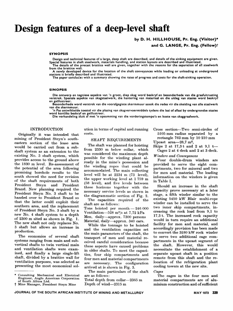 Design Feature of Deep Shaft | PDF | Deep Foundation | Heat Exchanger