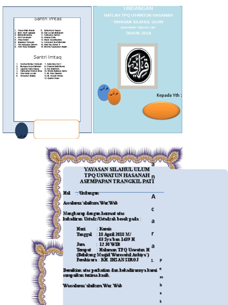 Undangan Haflah TPQ 2018 | PDF