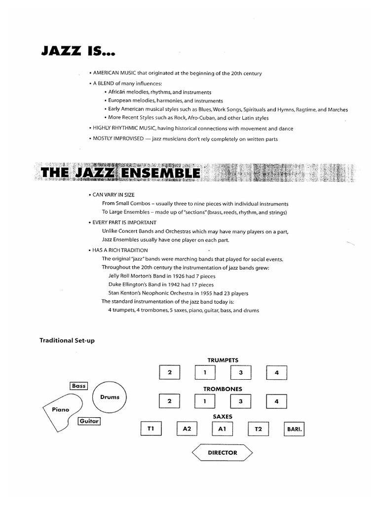 Big Band Seating Arrangement - Set Up | PDF | Jazz | Popular Music