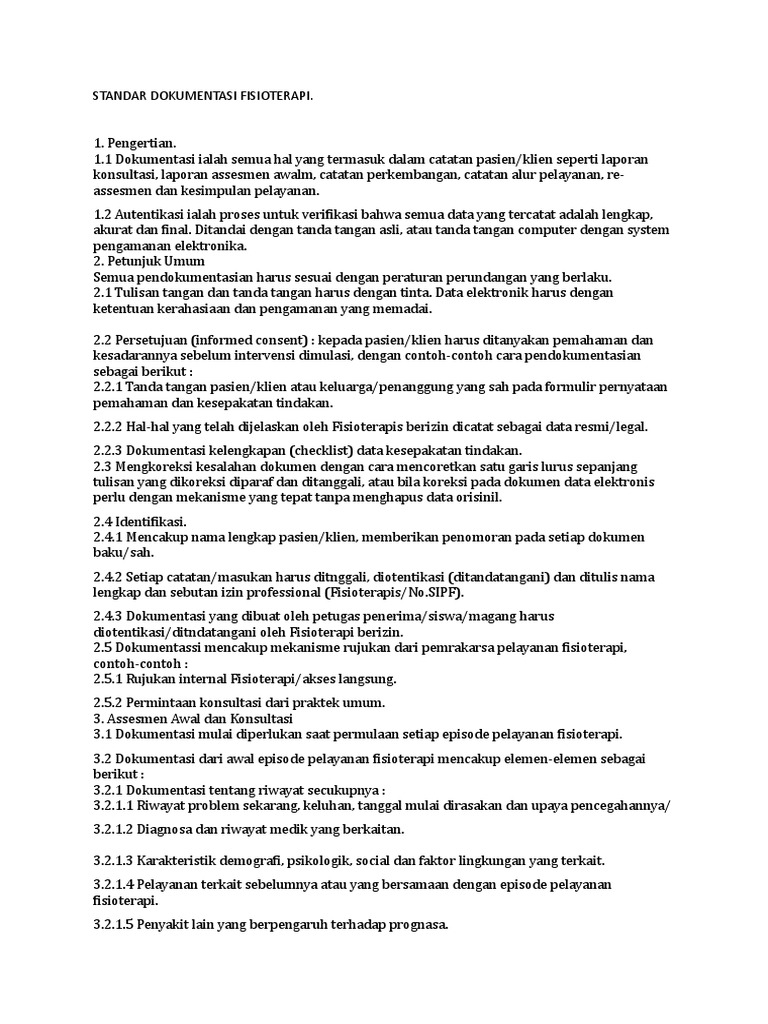 Dokumen - Tips - Standar Dokumentasi Fisioterapi | PDF | Pengembangan Diri