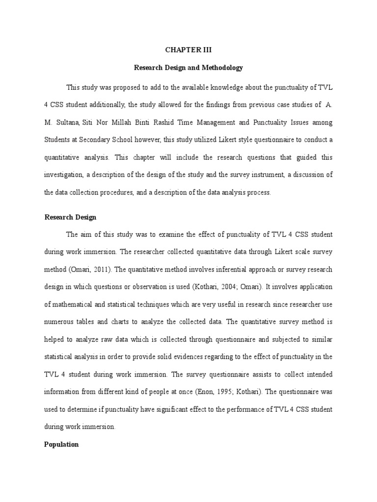Chapter 3 | PDF | Survey Methodology | Likert Scale
