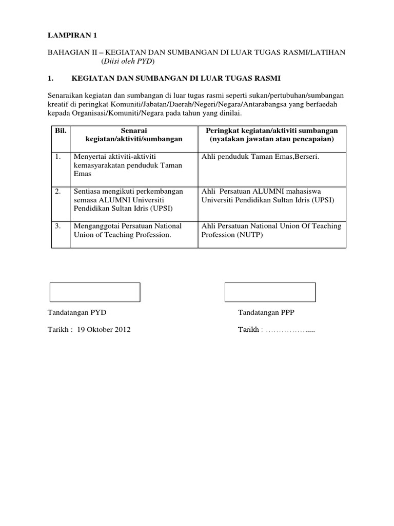 Contoh Sasaran Kerja Tahunan | PDF