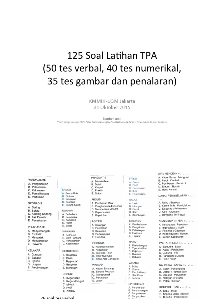 Soal TPA | PDF