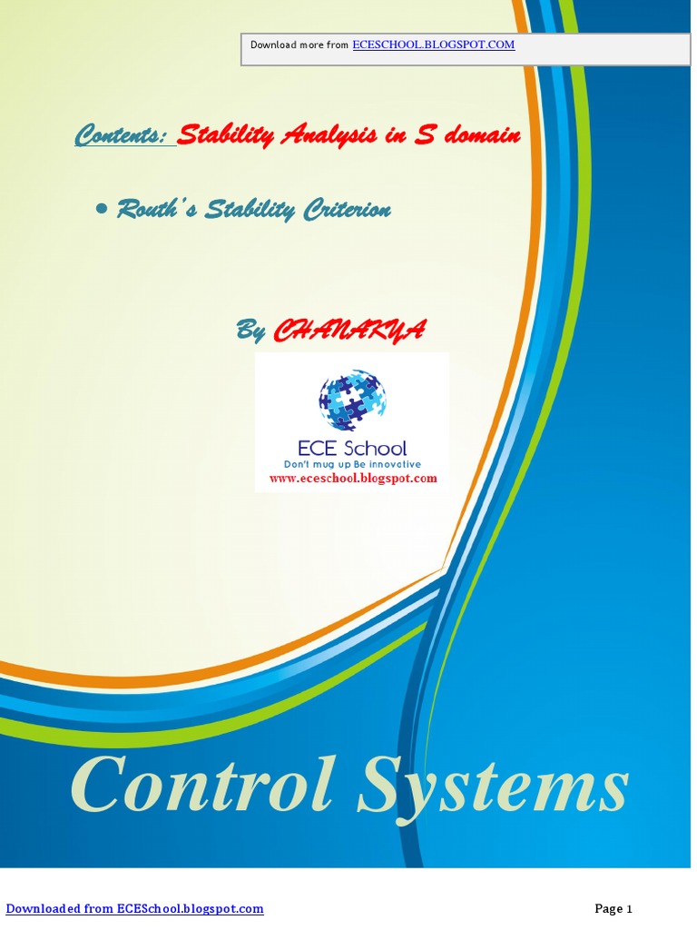 Control Systems: Stability Analysis in S Domain | PDF | Technology & Engineering