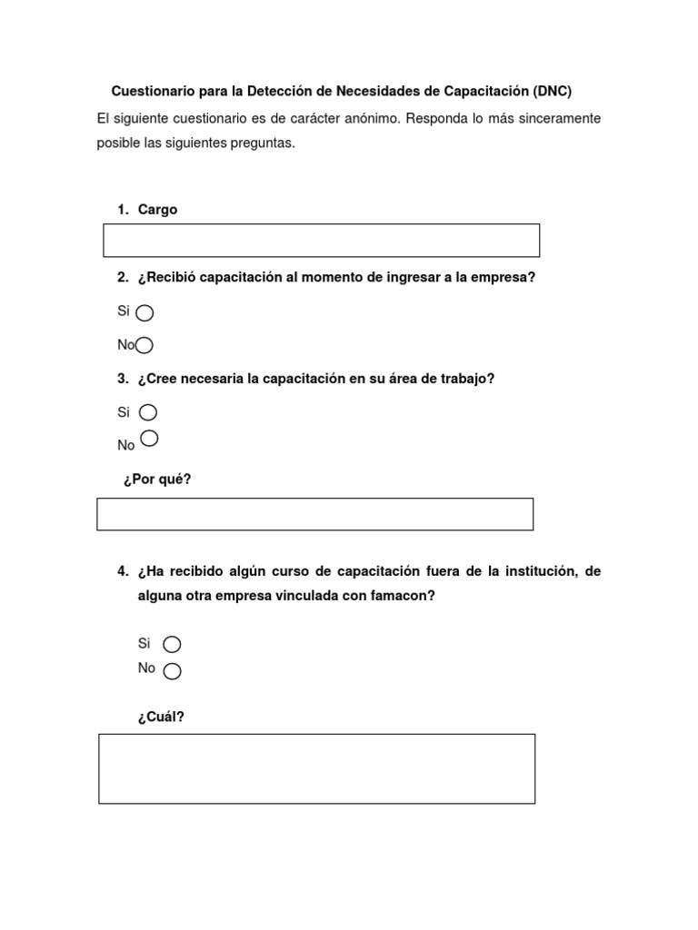 Cuestionario DNC | PDF