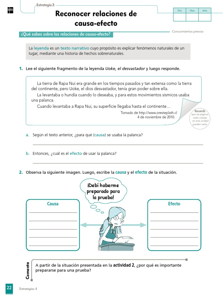 Estrategia3 Causa y Efecto | PDF | Lectura (proceso) | Tierra