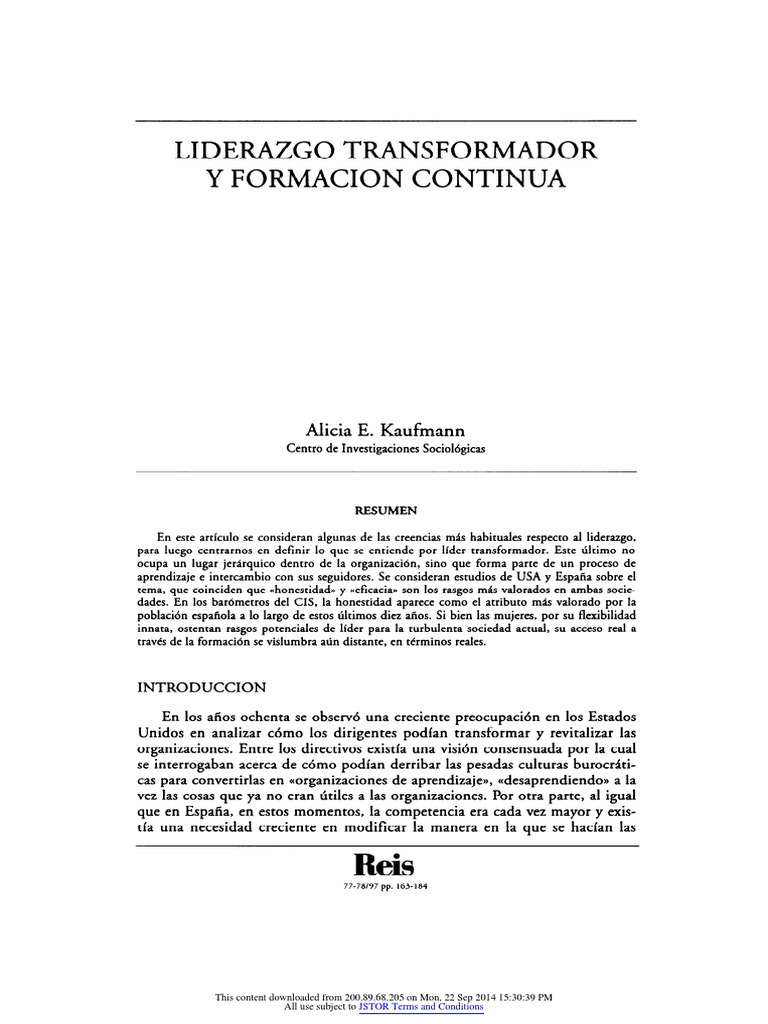 Liderazgo-Transformacional | PDF | Liderazgo | Sociedad