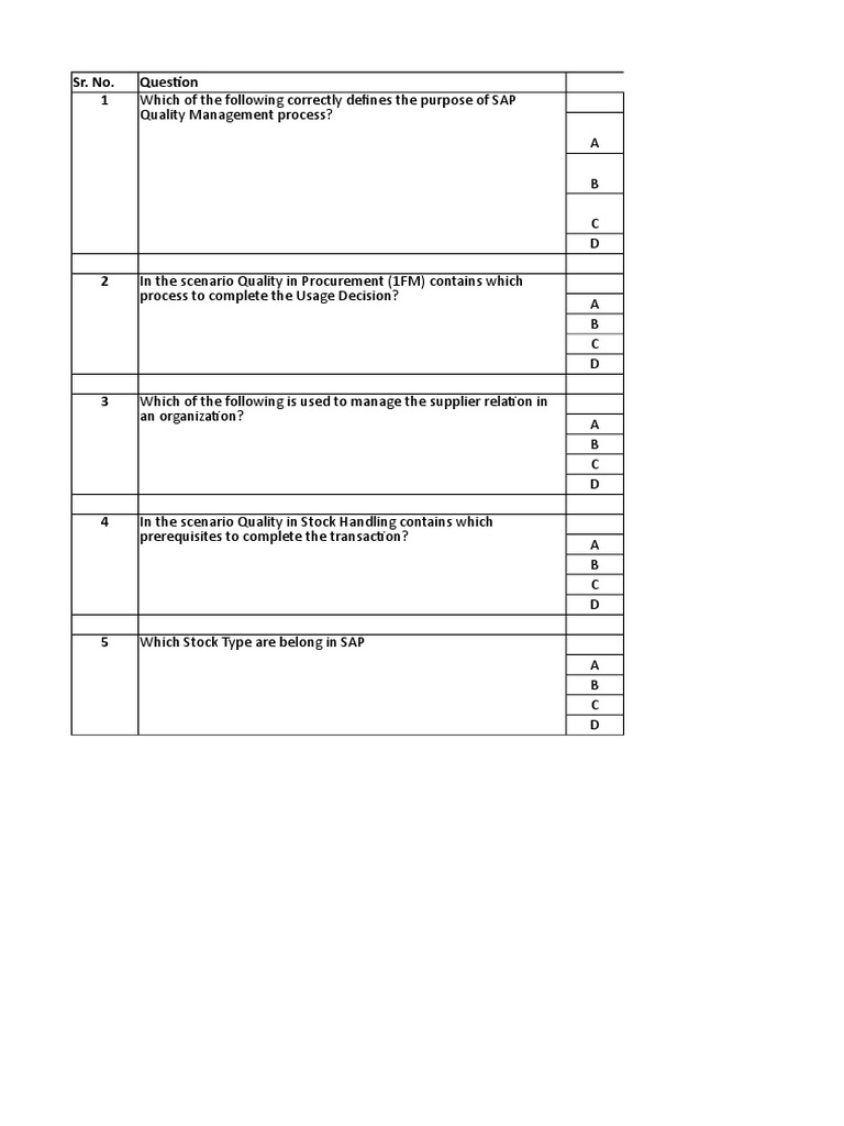Multiple Choice Questions - Week-1 | PDF | Quality (Business) | Stocks