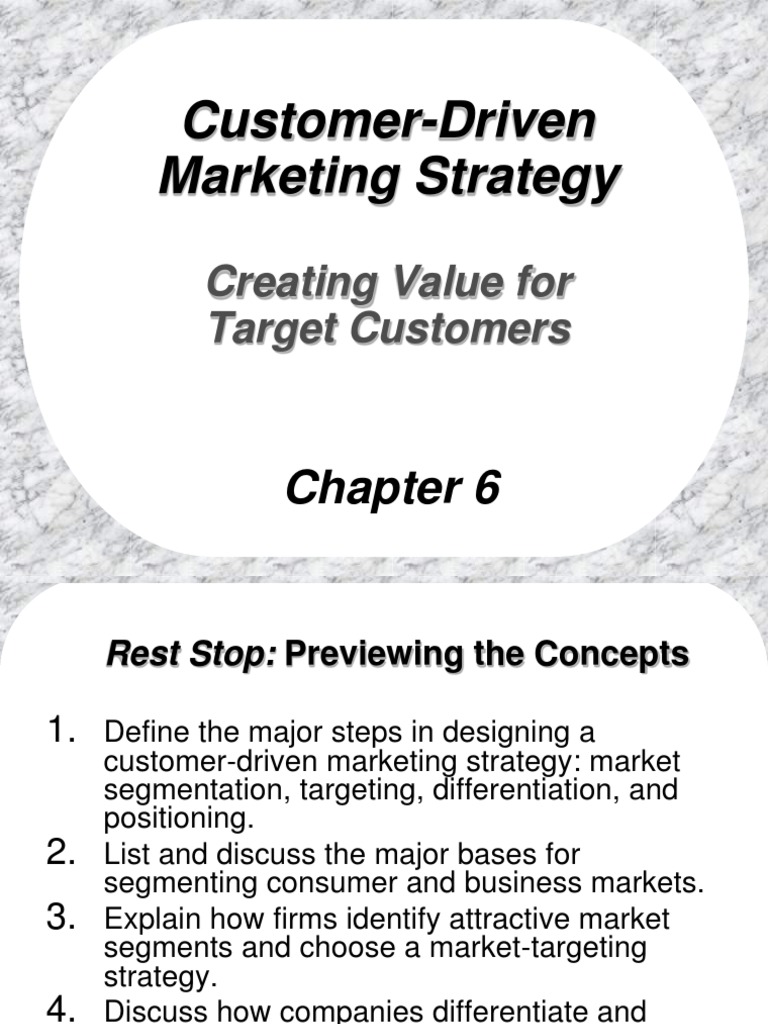 Customer-Driven Marketing Strategy: Creating Value For Target Customers ...