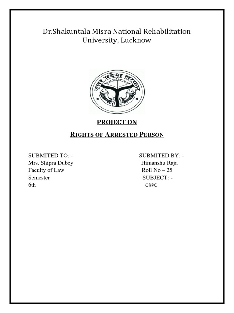 Rights of Arrested Person (CRPC) | PDF | Arrest | Detention (Imprisonment)