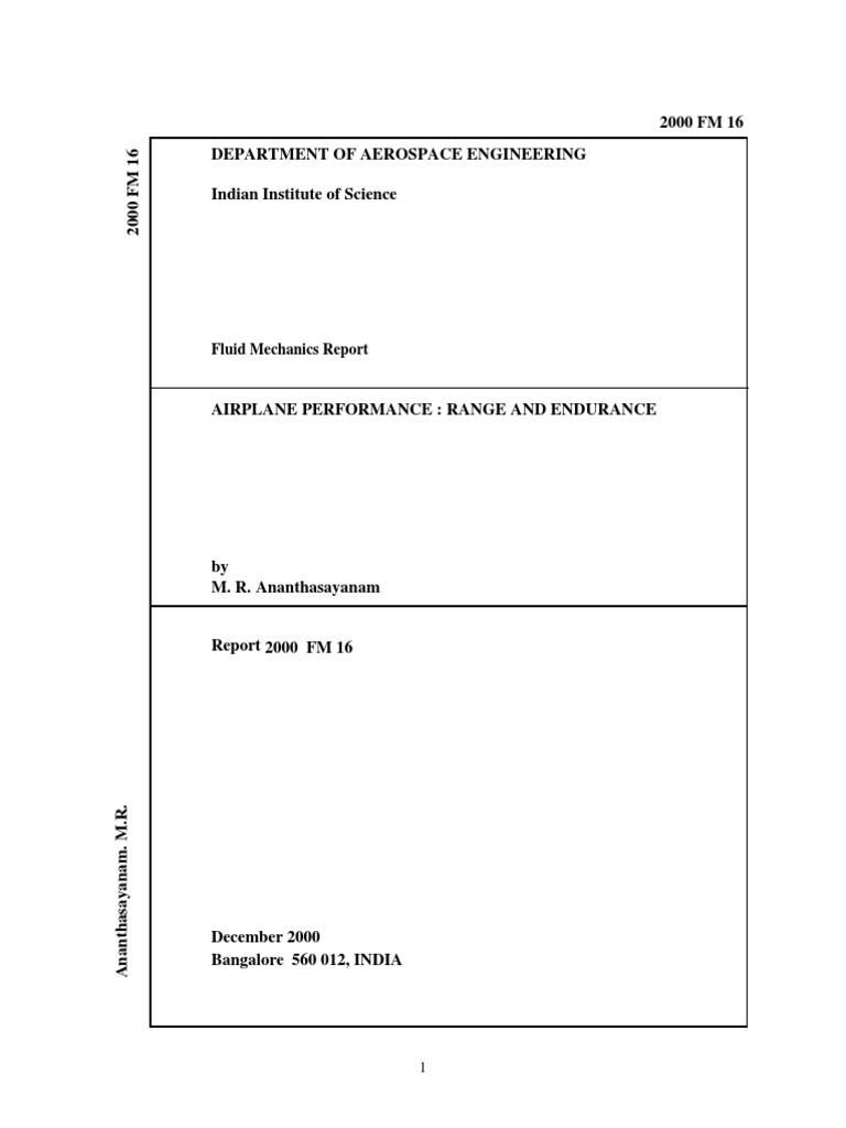 Aircraft Range and Endurance Analysis | PDF | Jet Engine | Flight