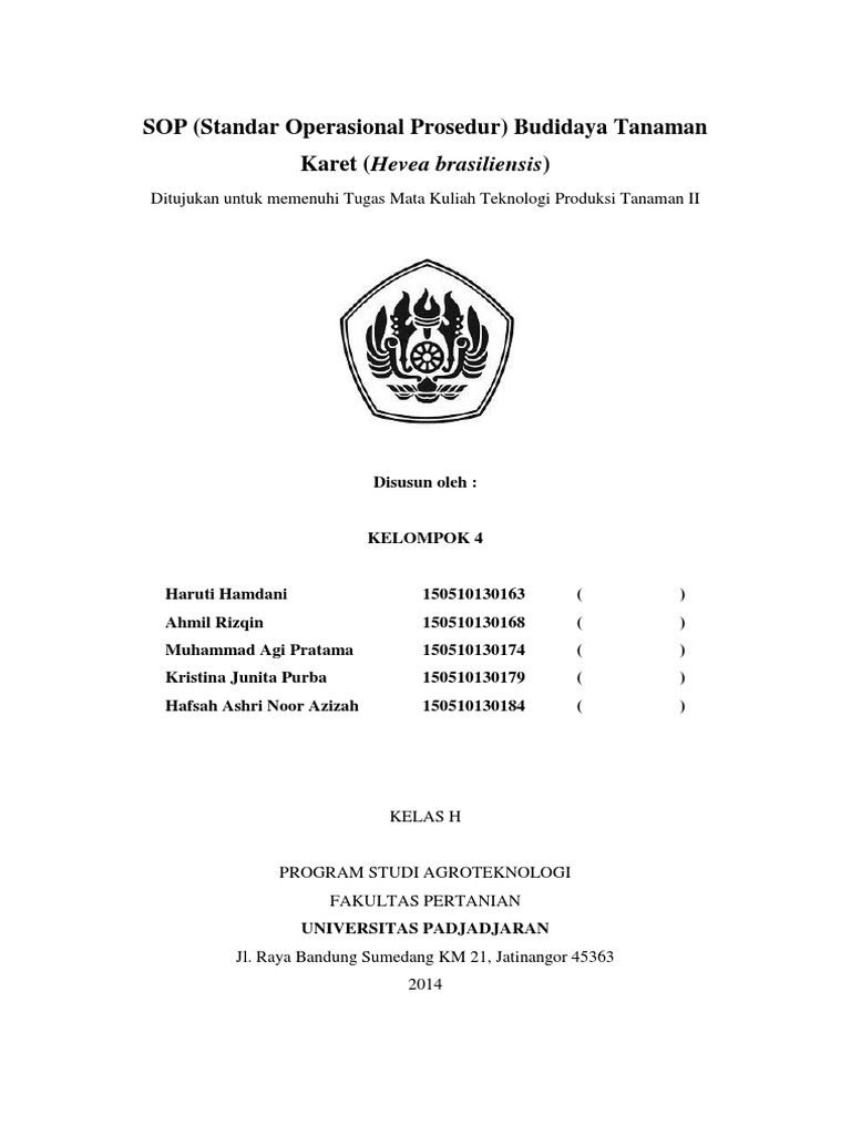 SOP Budidaya Tanaman Karet | PDF