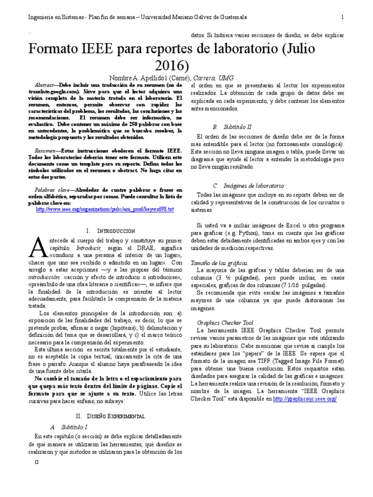 Formato IEEE para Reportes de Laboratorio | PDF | Bibliografía | Soporte