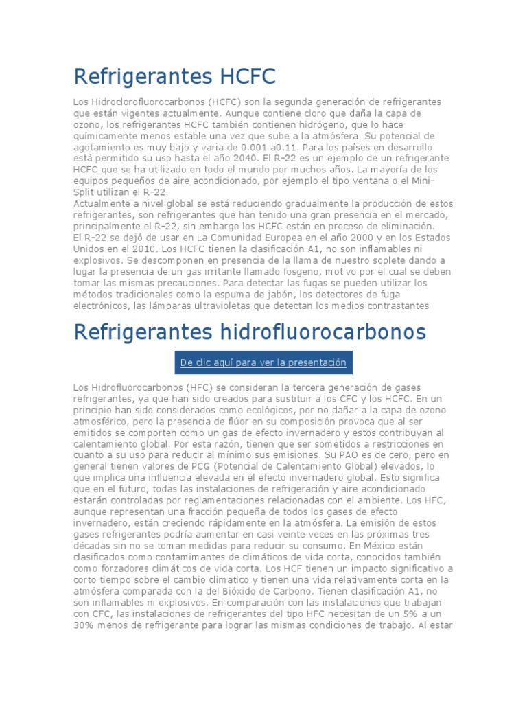Refri | PDF | Clorofluorocarbono | Descomposición