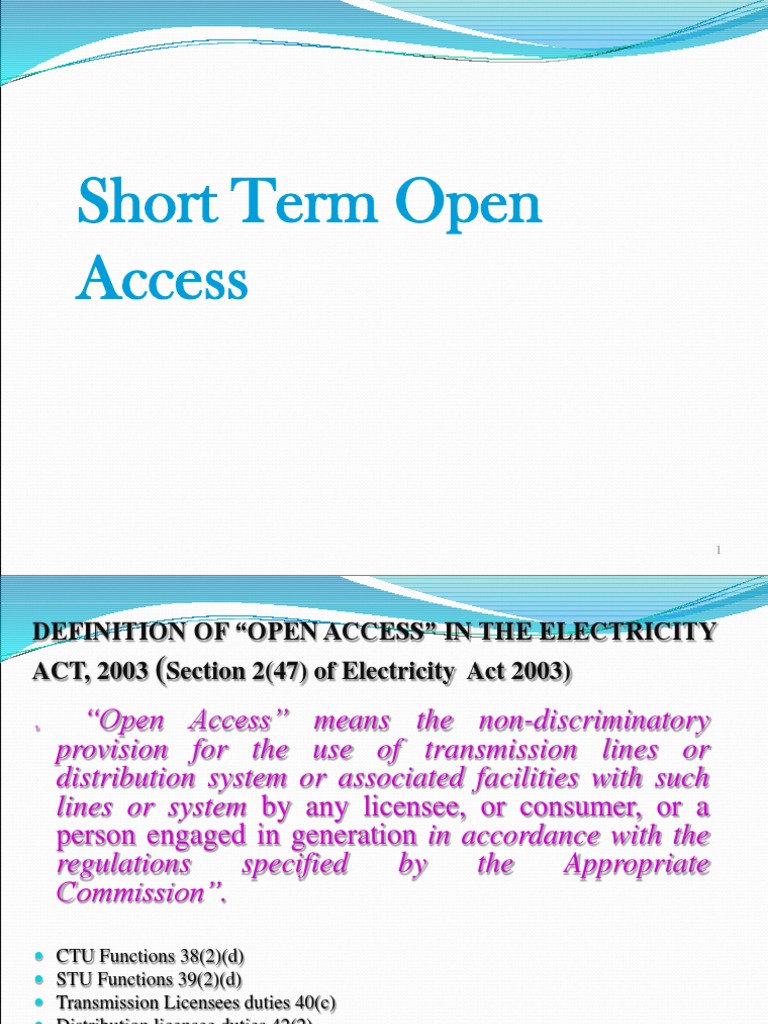 Short Term Open Access | PDF | Financial Transaction | Electrical Grid
