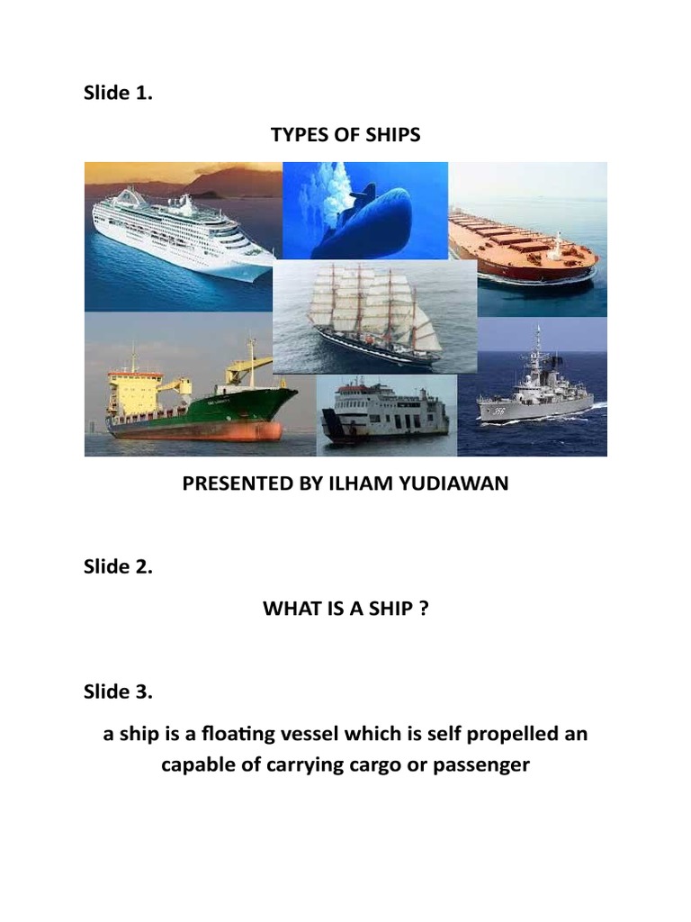 Kelompok 5 - Types of Ships | PDF | Marine Propulsion | Ships