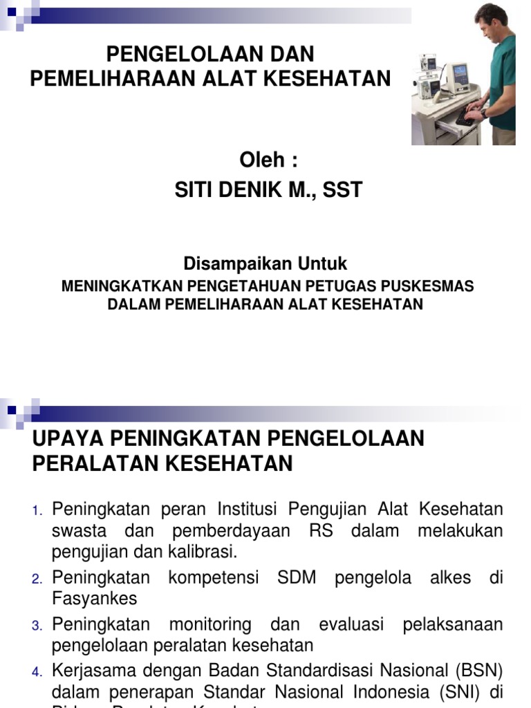 Pemeliharaan Alat Kesehatan Pdf