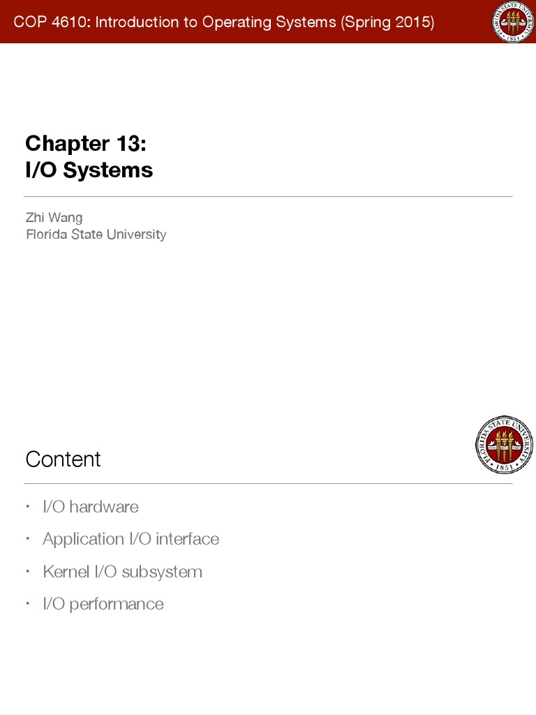 Chapter 13 | PDF | Input/Output | Kernel (Operating System)