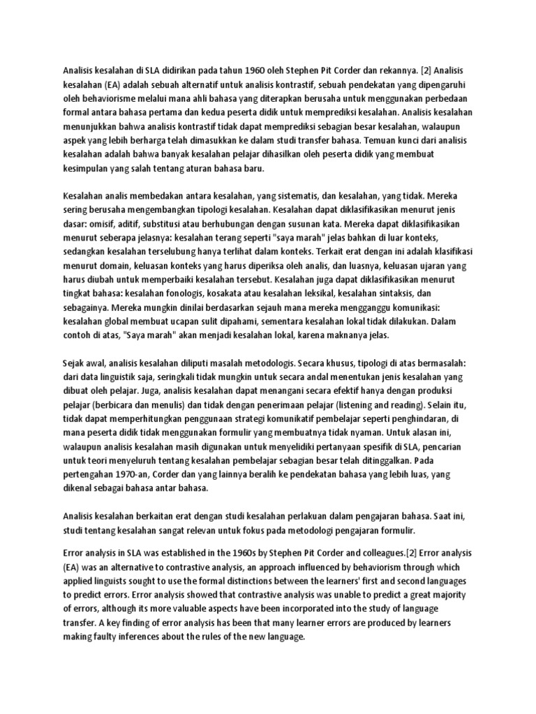 Analisis Kesalahan Di SLA Didirikan Pada Tahun 1960 Oleh Stephen Pit ...