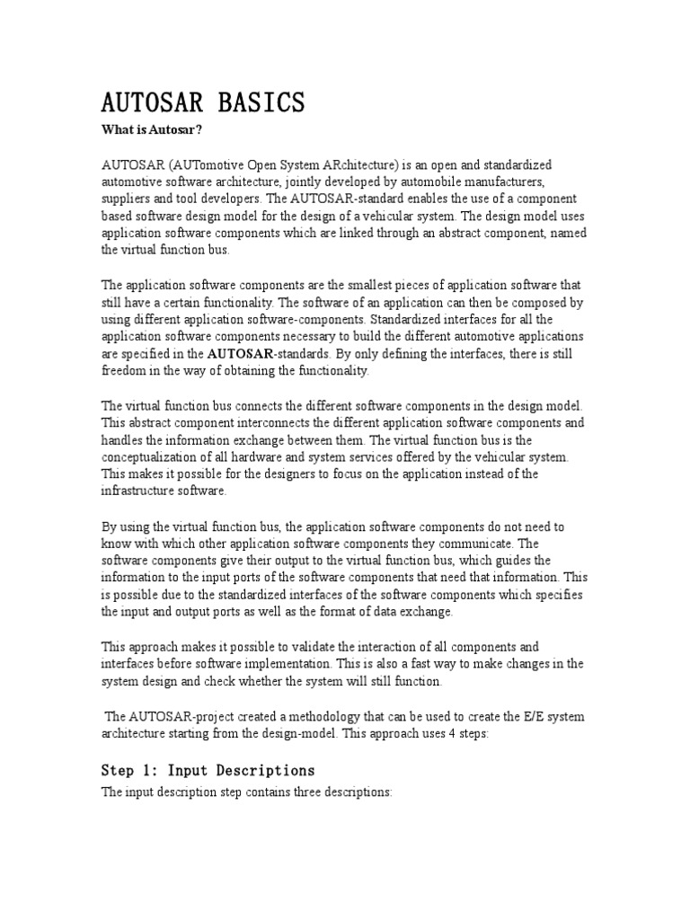 Autosar Basics | PDF | Application Programming Interface | Component Based Software Engineering